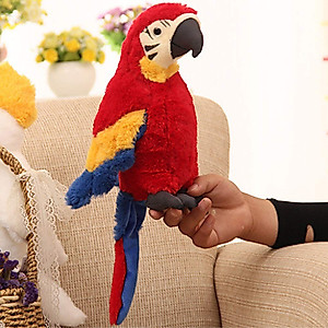 Levenkeness Macaw Parrot Plush, Red Bird Stuffed Animal Plush Toy Doll Gifts for Kids 9.8"