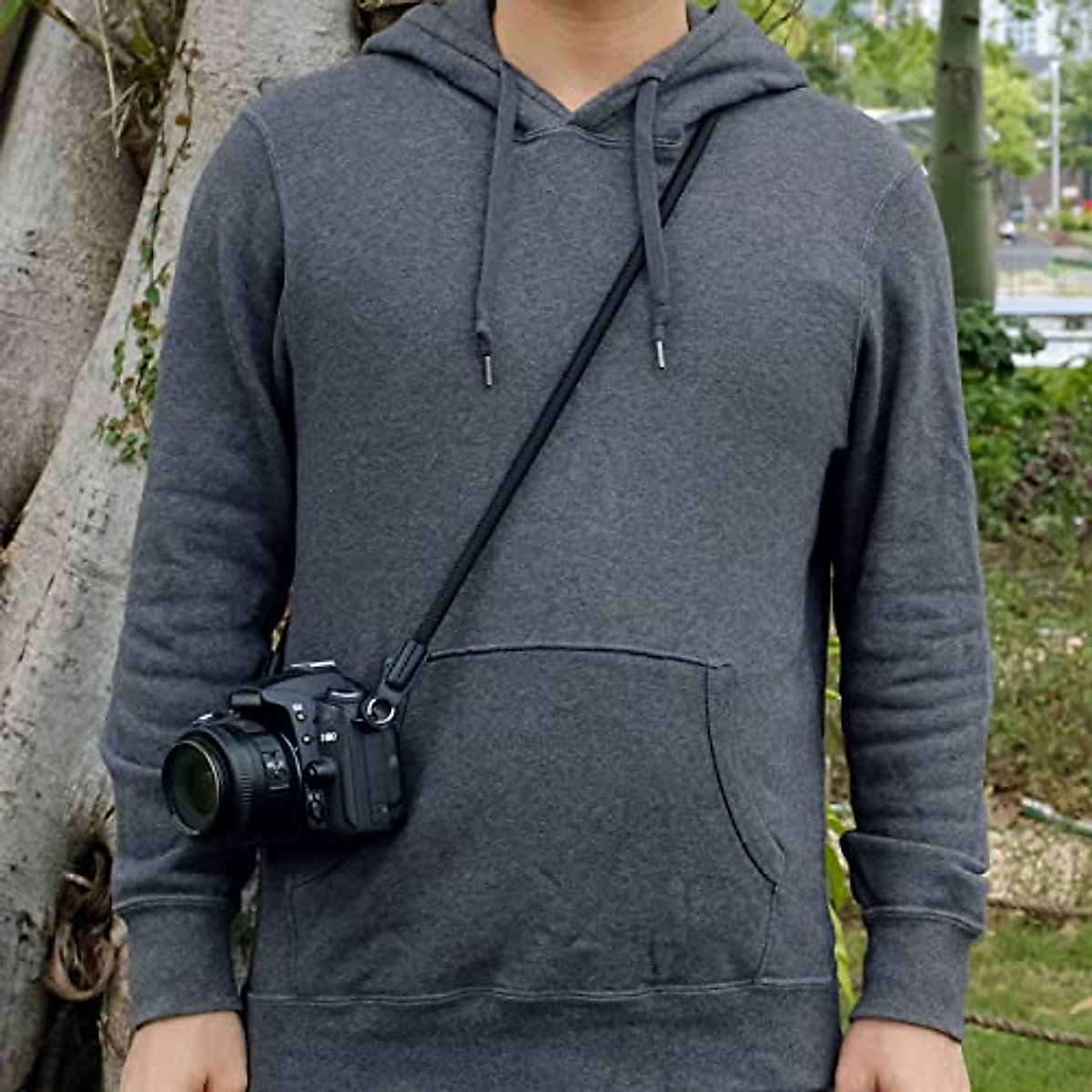 VKO Camera Strap,Rope Camera Strap Compatible with Sony Canon Nikon Fuji DSLR SLR Mirrorless Camera Rope Strap 100cm Black