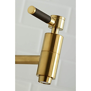 Kingston Brass KS8107DKL Wall Mount Pot Filler Kitchen Faucet, Brushed Brass