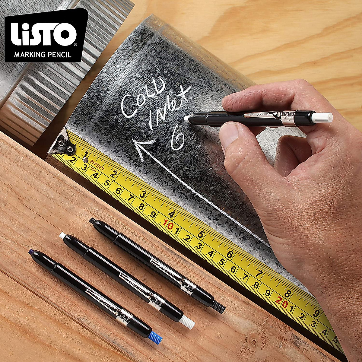 Listo 1620 x 162 Marking Pencil Kit: 12 Pencils, 72 Refills, Orange Included, Red - Grease/China/Wax Pencils