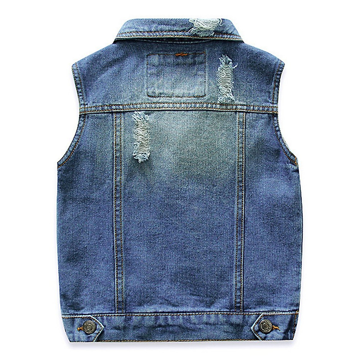 Little Boys Girls Spring Autumn Denim Vest Jacket Waistcoat Top Style2 Blue 120