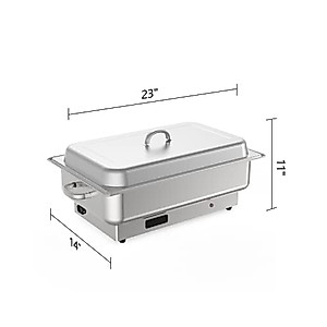 RIEDHOFF 2 x 4.5QT Half-Size Electric Chafing Dish Set with Temperature Control, Stainless Steel Chafer, Food Warmer for Catering and Food Servers