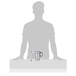 Gibson Mr Coffee Expressway 13.5 Ounce Brushed Stainless Steel Travel Mug with Black Lid and Handle, 13.5 oz, Silver