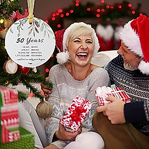 50th Anniversary Wedding Ornament 2023 Hanging for Couple,50 Years as Mr and Mrs,Xmas Wedding Gift for Parents,Ornament for 50th Husband&Wife Married Decoration (2.9")