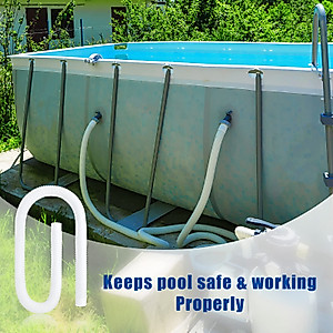 Saintrygo 2 Pcs Pool Hose for Above Ground Pools 1.5 Inches Diameter Pool Pump Replacement Hose 59 Inches Length Swimming Pool Hose with 4 Pcs Hose Clamps (White)