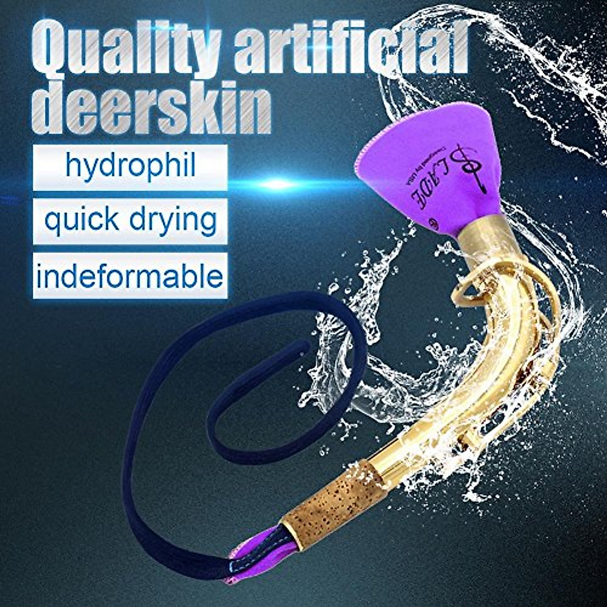 VBESTLIFE Sax Instrument Cleaner, Saxophone Pull Through Swab Instrument Cleaner Cloth for Flute Oboe Clarinet Saxophone