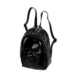 Things2Die4 Black Studded Gothic 3D Molded Skull Backpack