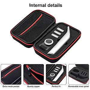 LinMei Travel Trimmer Case Compatible with One blade QP6510/70 QP6520/70 Pro Wet Dry Electric Shaver Hard Portable Storage Carrying Case for Shavers and Accessories
