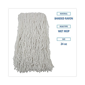 Boardwalk® Banded Rayon Cut-End Mop Heads BWK RM03024S