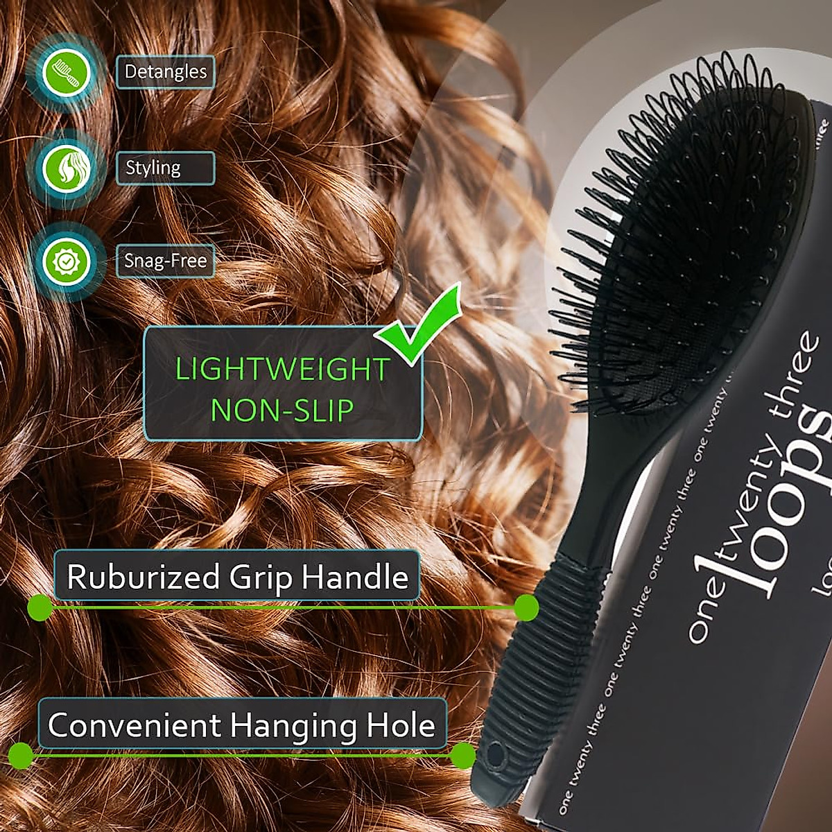 RemySoft One Twenty Three Loops - Loop Brush - Safe for Hair Extensions, Weaves and Wigs