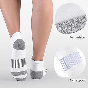 Felicigeely Ankle Athletic Running Socks Low Cut Sports Socks Breathable Cushioned Tab Socks for Men Women 6 Pairs