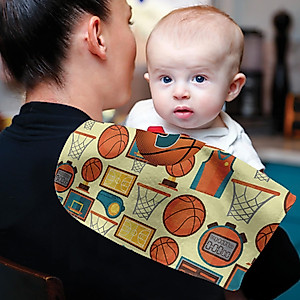 Personalized Basketball Burp Cloth - Fleece w/Name or Text