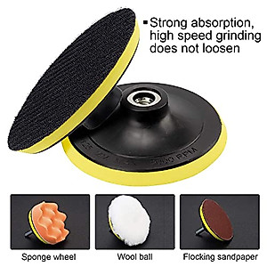 5 Inch(125mm) Hook and Loop Buffing Pad for Sanding Discs, Rotary Backing Pad with M14 Drill Attachment Adapter and Soft Foam Layer