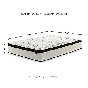 Signature Design by Ashley Twin Size Chime 12 Inch Medium Firm Hybrid Mattress with Cooling Gel Memory Foam