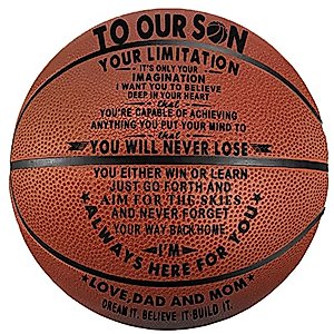 Tree Life Engraved Boys Basketball Gifts for Son - to Our Son - Your Limitation It’s Only You Imagination - from Dad and Mom Christmas Birthday Gifts Indoor/Outdoor Basketball 29“