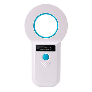 Rabitpos Pet Microchip Reader Scanner, 128 Data Storage Animal Tag Scanner Rechargeable Handheld Pet Chip ID Scanner with Stable OLED Display for ISO 11784/11785,FDX-B