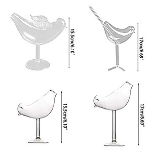 FEIlei Glass Cup, 150Ml Creative Bird Shape Cocktail Goblet Glass Personality Molecular Smoked-C