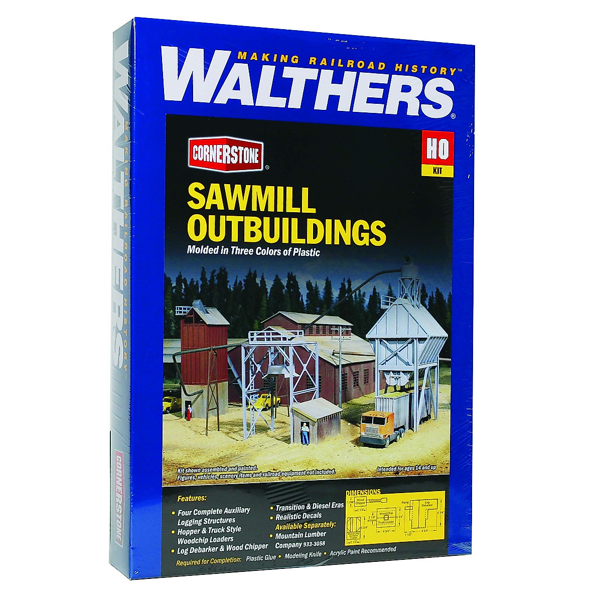 Walthers Cornerstone HO Scale Model Sawmill Outbuildings, 8