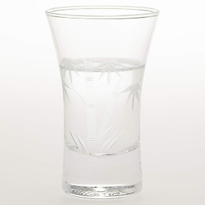 Toyo Sasaki Glass 09112-75 Cold Sake Glass, 4.3 fl oz (110 ml), Kiriko Cup, Bamboo Kiriko Cup, Made in Japan