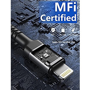 iPhone Charger Cable 2Pack 6FT, Nylon Braided Lightning Cable, [Apple MFi Certified] Fast Charging iPhone Charger Cord Compatible with iPhone 14 13 12 11 Pro Max XR XS X 8 7 6 Plus iPad and More