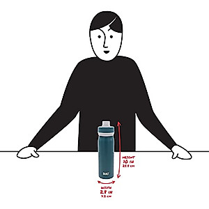 BUILT Cascade Double Wall Vacuum Insulated Stainless Steel Wide Mouth Water Bottle with Comfort Grip and Chug Lid and Carry Handle, 20 ounces