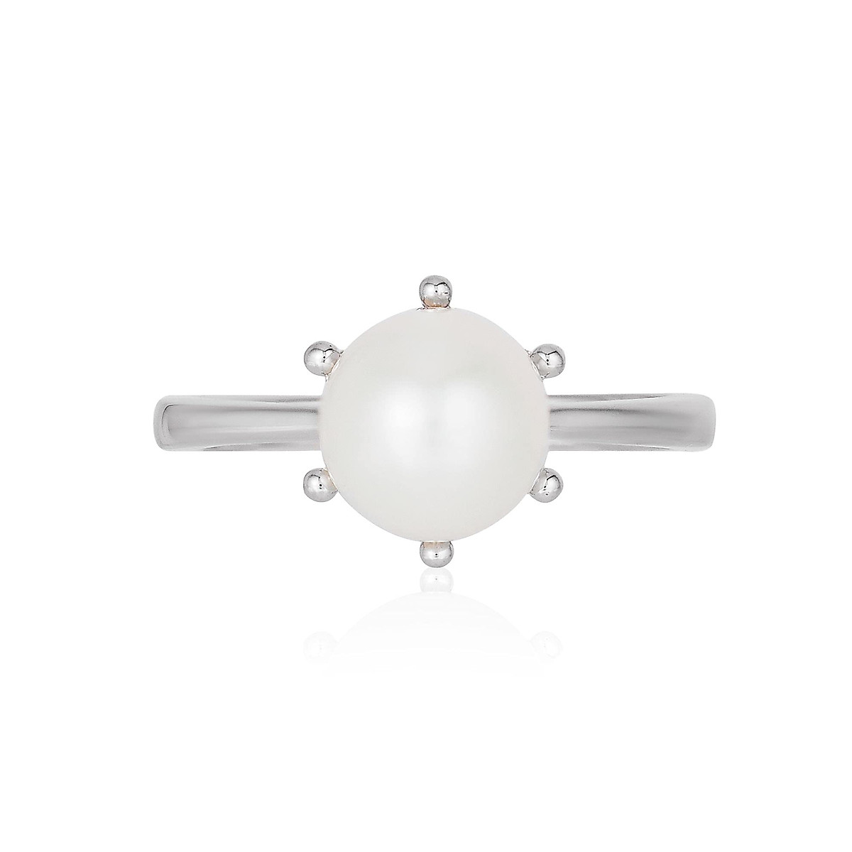 Jewelili Enchanted Disney Fine Jewelry Sterling Silver 1/10 Cttw Diamond Ariel Disney Ring Size 9