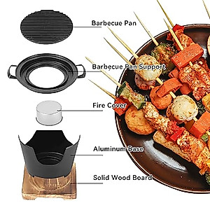Tissting Smokeless Grill Charcoal Grill Korean Barbecue Grill Household Portable Mini Charcoal Stove BBQ Suitable for Outdoor Camping, Picnic, Beach, Party Use(10.2x8.3x4.9in)