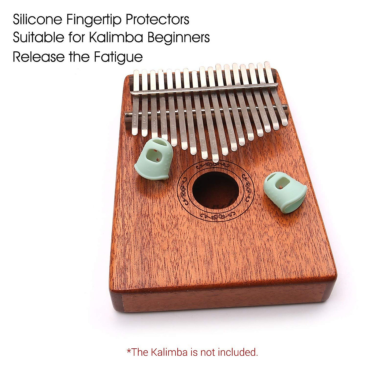 Joyshopping 2pcs Kalimba Silicone Finger Fingertip Protectors for Kalimba Beginners Starters Green Large