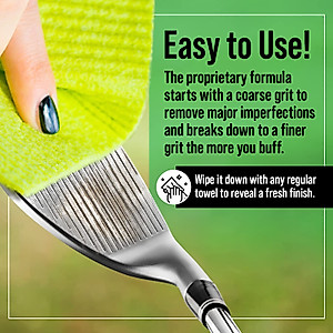 Berkland Golf Club Polish - Made in The USA Instant Golf Club Cleaner and Golf Club Scratch Remover - Cream Golf Club Polishing Kit/Golf Club Cleaning Kit - 8 oz of Metal Polish Compound