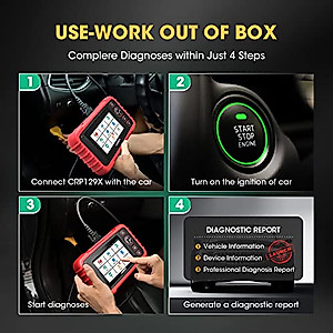 LAUNCH CRP129X Elite 2024 New OBD2 Scanner for Car, FCA AutoAuth, 8 Reset Oil/EPB/SAS/TPMS/BMS/Throttle/DPF Reset/Injector Coding, ABS SRS Transmission Engine Scan Tool, Lifetime Free Update, Auto VIN