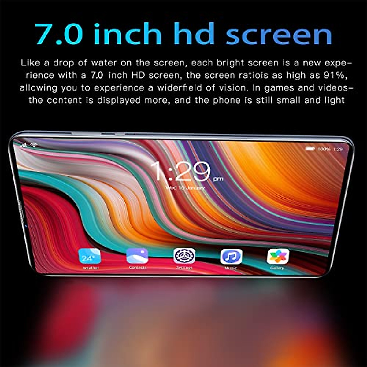 7-Inch IPS Display Screen HD Tablet WiFi Bluetooth Android Voice Call Game Working Tablet,WiFi,2GB RAM+16GB ROM,4000mAh Battery, Android 5.1 System (White)
