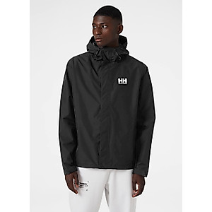 Helly Hansen Men's Seven J Waterproof Windproof Breathable Rain Jacket, 992 Black, XXXXX-Large