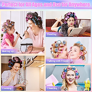 Cludoo Hair Roller Set of 60 PCS with Duckbill Clips, Includes 4 Sizes (Jumbo, Large, Medium, Small) and 4 Colors, for DIY or Hair Salon, Acrylic Material, for Long Medium Short Hair