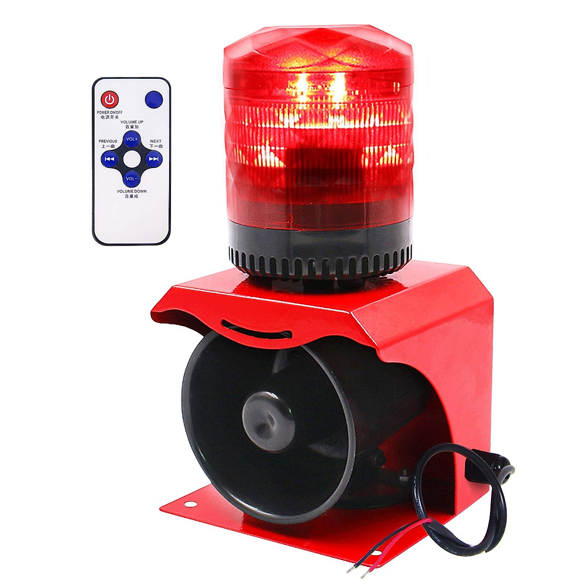 JIAWANSHUN Alarm Siren Horn Industrial Sound and Light Emergency Strobe Warning Light Outdoor Alarm Horn Siren Flashing Light Waterproof Indoor Safety AC 110-220V