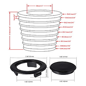 2 Pieces Umbrella Cone Wedge Patio Table Umbrella Hole Ring and Cap Set Fits up to 1.5 Inch in Diameter or Smaller Outdoor Patio Table Hole Pool Umbrella Adapter(Black Black)