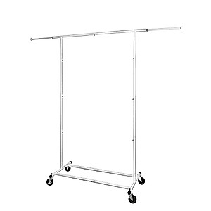 Fishat Double Rod Simple & Single Rod Heavy Duty Garment Rack, White