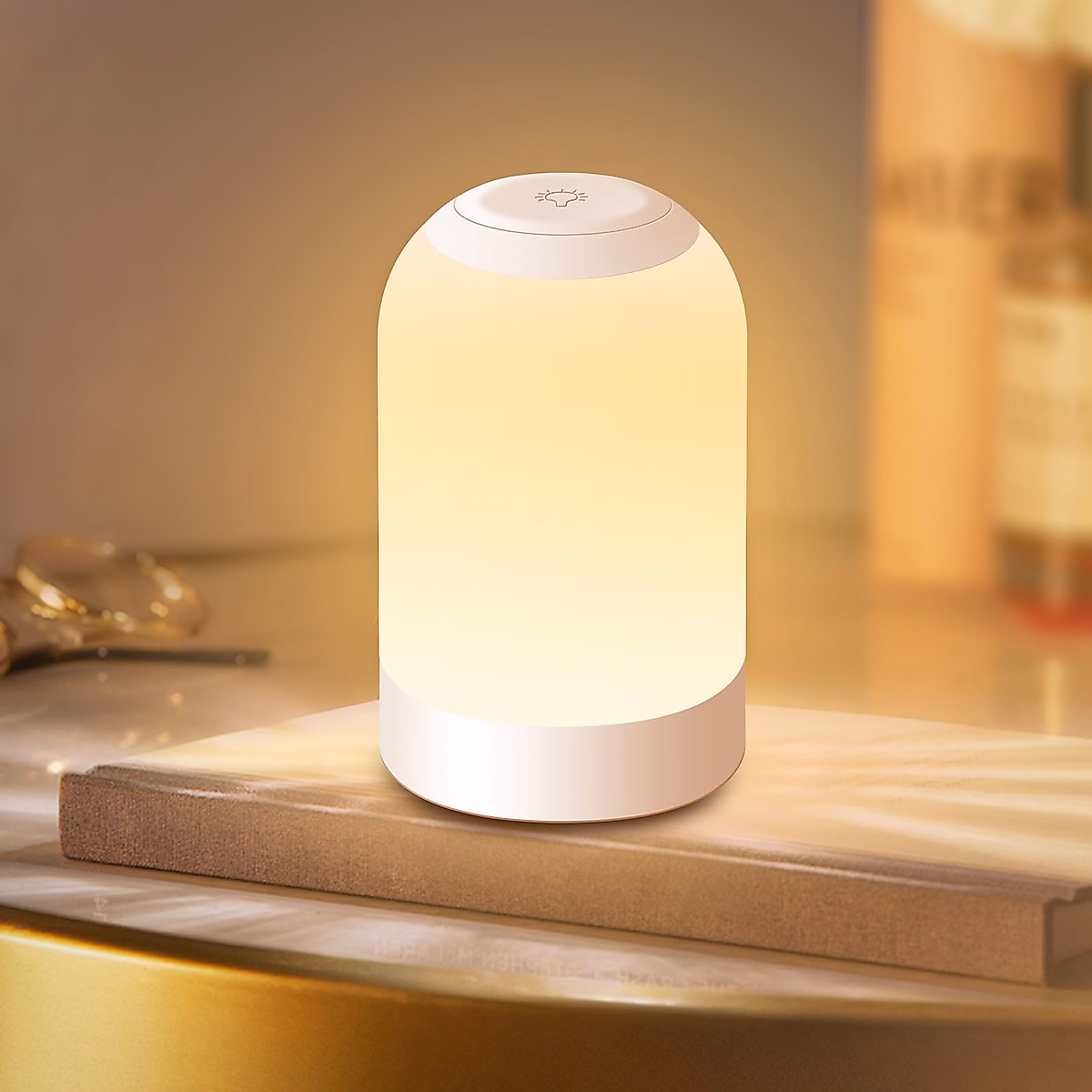 G Keni Baby Night Light for Kids, LED Touch Lamp, Stepless Dimming Nursery Lamp with Timer, Breastfeeding, Diaper Change, Sleep Aid, USB Rechargeable White/Natural/Warm Bedside Light for Bedroom