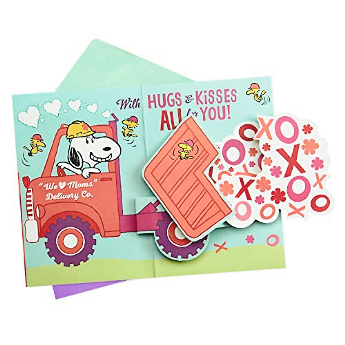 Hallmark Pop Up Peanuts Mothers Day Card or Birthday Card for Mom (Snoopy, Hugs and Kisses for You) (0599MBC7615)