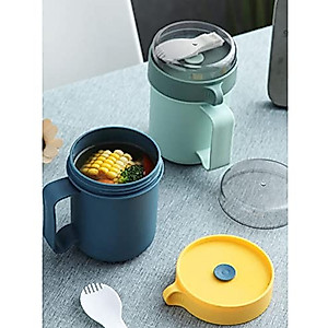Eioflia Kids Food Flask Food Flask Kids Soup Flask Bento Soup Box Food Flask for Children Portable Leakproof Hot Soup Bento Jar Box with Foldable Spoon Green