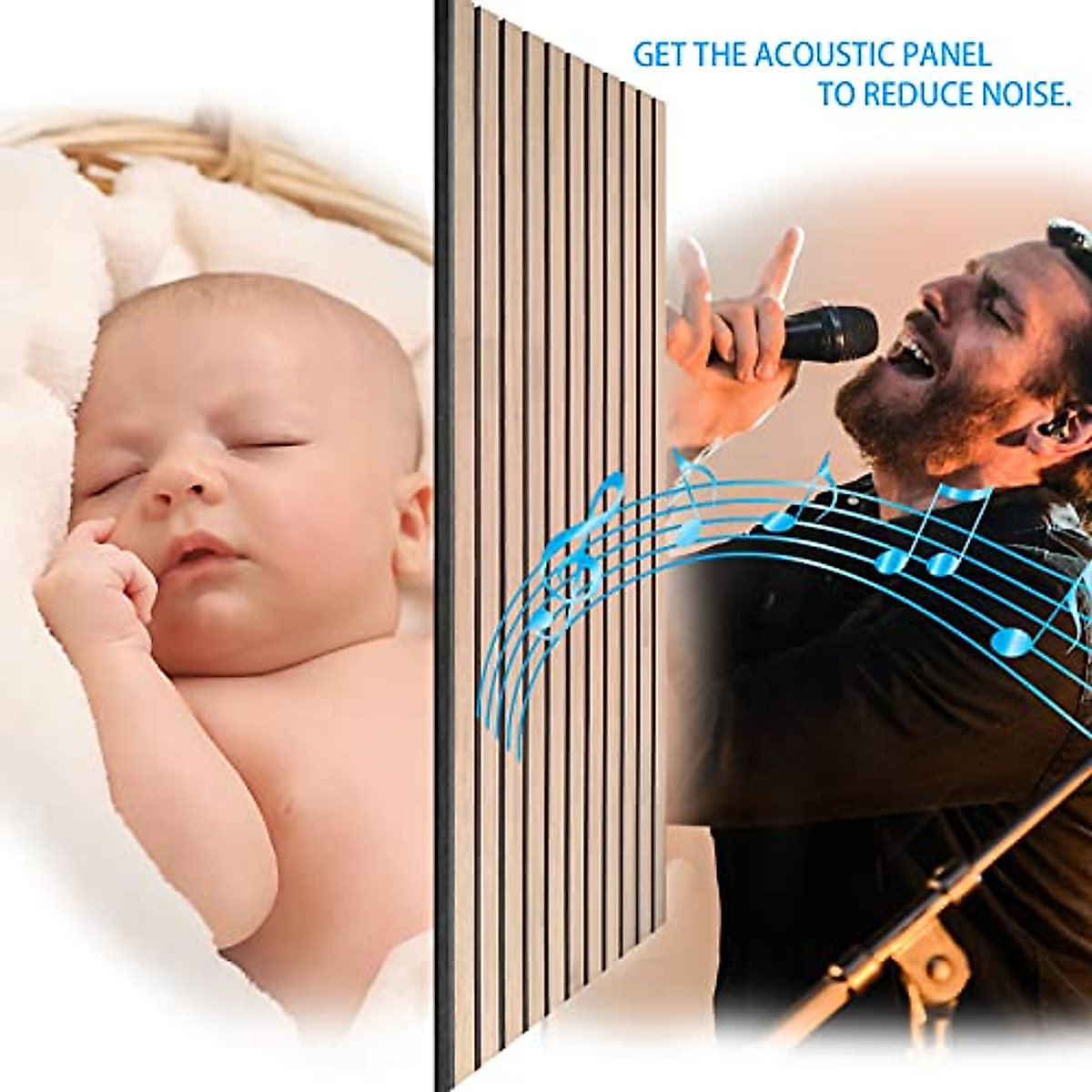 3D Slat Wood Wall Panels Acoustic Panels for Interior Wall Decor Natural Oak | Wood Slat for Wall | Soundproof | 42.5” x 17” Each | Set of 2 Wood Panels for Walls