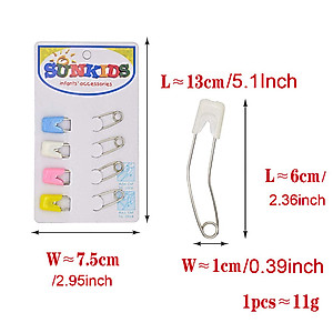 NX Garden 12pcs Curved Safety Pins Plastic Head Safety Locking Baby Cloth Diaper Nappy Pins for Baby Care