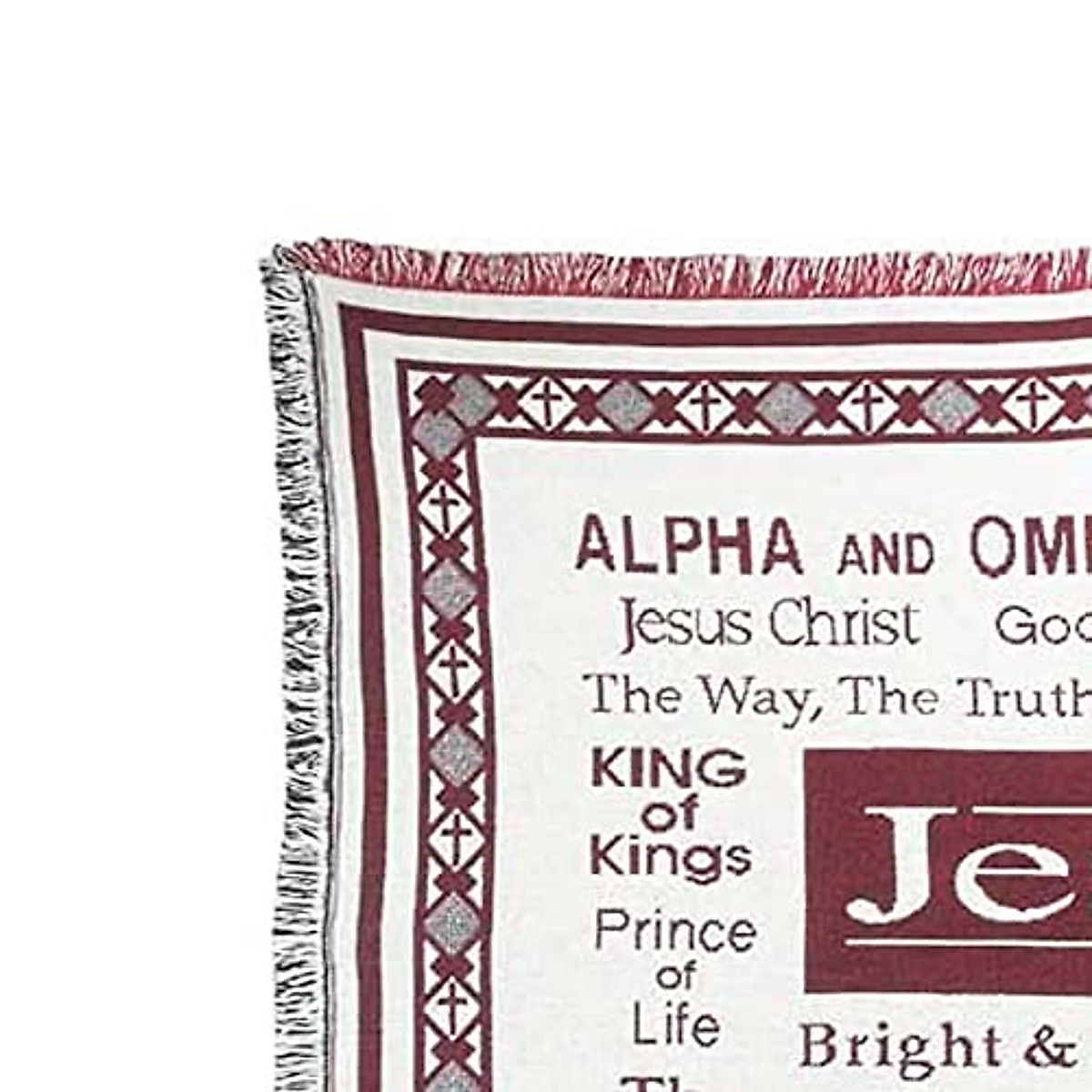 Dicksons Names of Jesus Christ Red and Cream 36 x 48 All Cotton Petite Throw Blanket