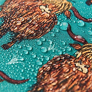 ECO CHIC Lightweight Packable Backpack Handy Foldable Travel Daypack (Highland Cow Teal)