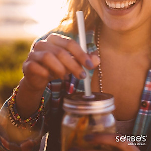 Sorbos Edible Straws, Chocolate Flavored, Sustainable, Individually Packaged, No Plastic, No Allergens, No Gluten, No PFAS, 100 Percent Biodegradable, 7.4 inches long (Pack of 200)