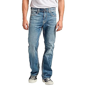 Silver Jeans Co. Men's Craig Classic Fit Bootcut Jeans, Light Marble Indigo, 36W x 32L