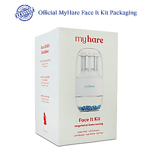 myHare Face It Waxing Kit At Home Wax Warmer Kit for Women, Eyebrows, Upper Lip, Ears & Nose, Professional-Grade Wax Beads and 8 Dynamic Applicators, Green