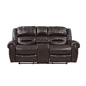 Lexicon Jacaranda Manual Double Glider Reclining Loveseat, Brown