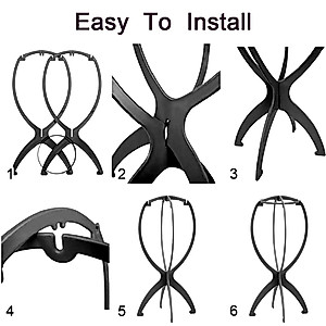 Ruiwen hair 2PCS Wig Stand, Wig Head Stand, Wig Head, Travel Wig Stand for Styling Collapsible Wig Stand Portable Wig Stand Wig Holder 13.8 Inch Wig Stands for Women Multiple Wigs