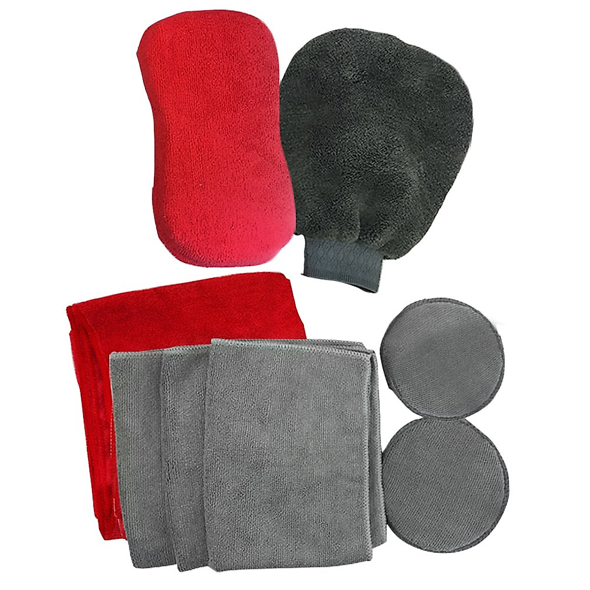 Motor Trend Complete Car Wash and Detail Kit - 9 Piece Car Detailing Set Includes Reusable Microfiber Towels, Mitt, Sponges & Pads