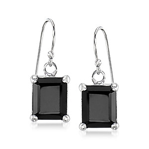Ross-Simons Emerald-Cut Gemstone Drop Earrings in Sterling Silver
